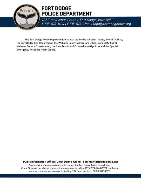 DCI ASSISTING FORT DODGE POLICE WITH HOMICIDE INVESTIGATION | Iowa ...