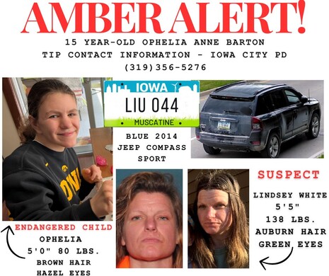 AMBER ALERT - IOWA CITY | Iowa Department of Public Safety